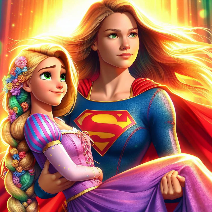 Supergirl And Rapunzel My Protector Ai Art By Evandromarquesamv On Deviantart