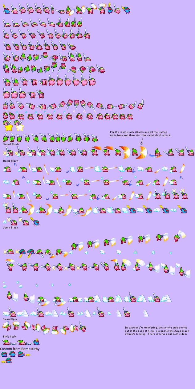 Custom Kirby Sprite Sheet Incomplete By Nightmario On Deviantart