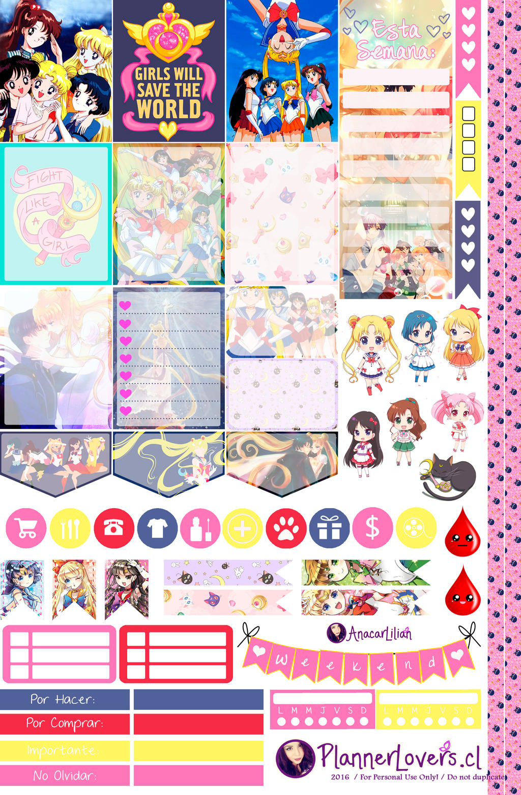 Sailor Moon Free Printable Stickers for Planners by AnacarLilian on ... Sailor Moon Free Printable Stickers for Planners by AnacarLilian on ...