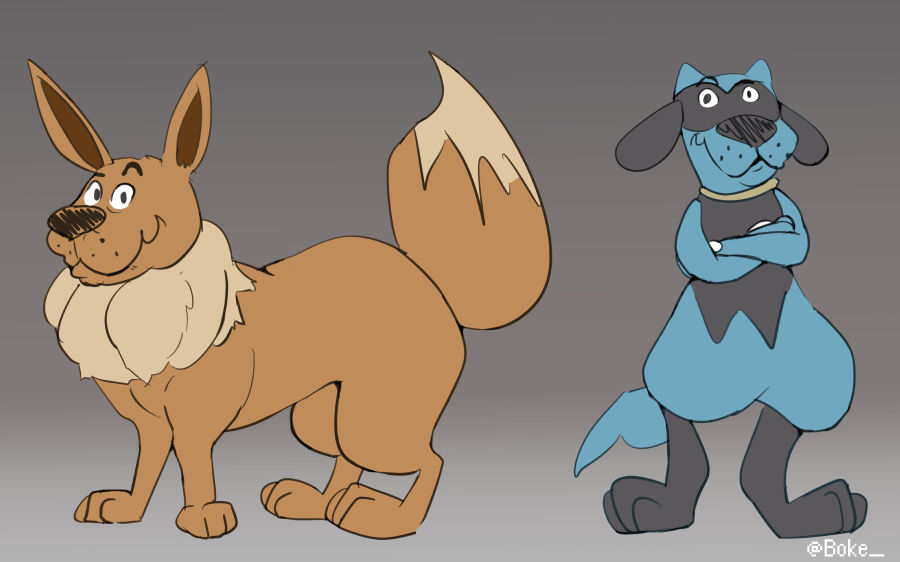 Eevee And Riolu Fa Safe Edition By Boke 0327 On Deviantart
