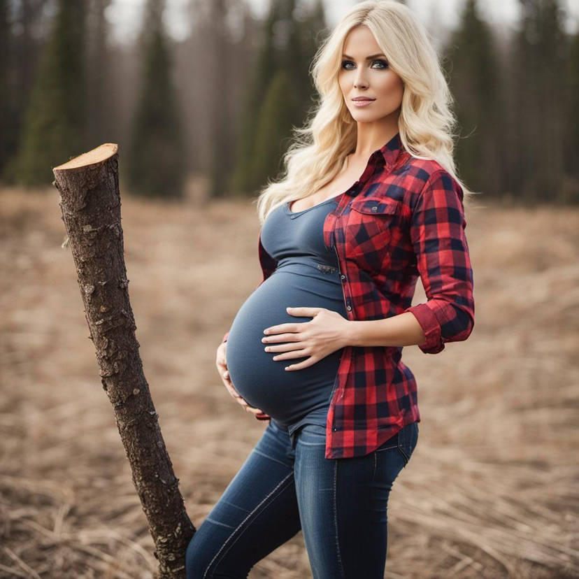 Gorgeous Busty Pregnant Blonde Woman Lumberjack Mo By 20mbuffingto On Deviantart