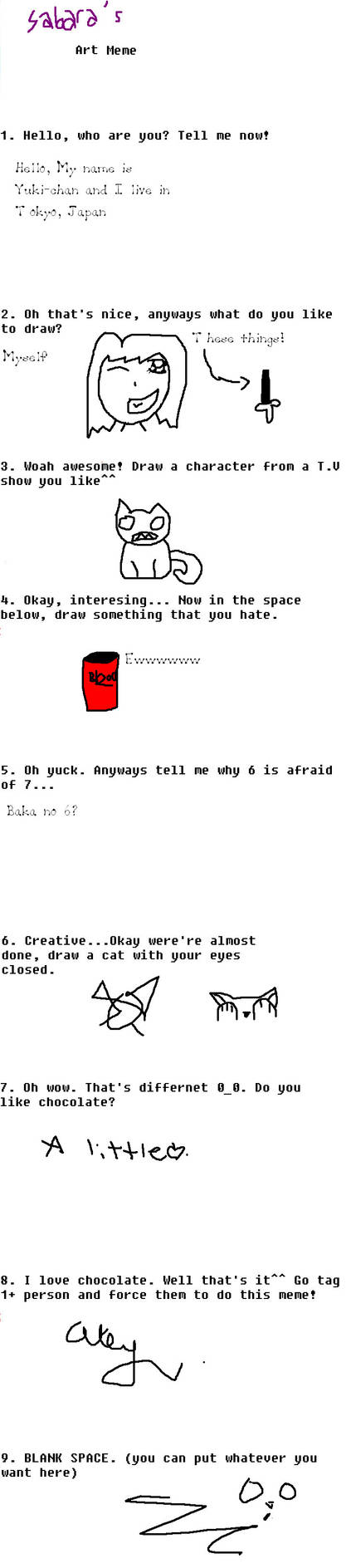 Sabara's Art Meme by Nyaasu-sama on DeviantArt