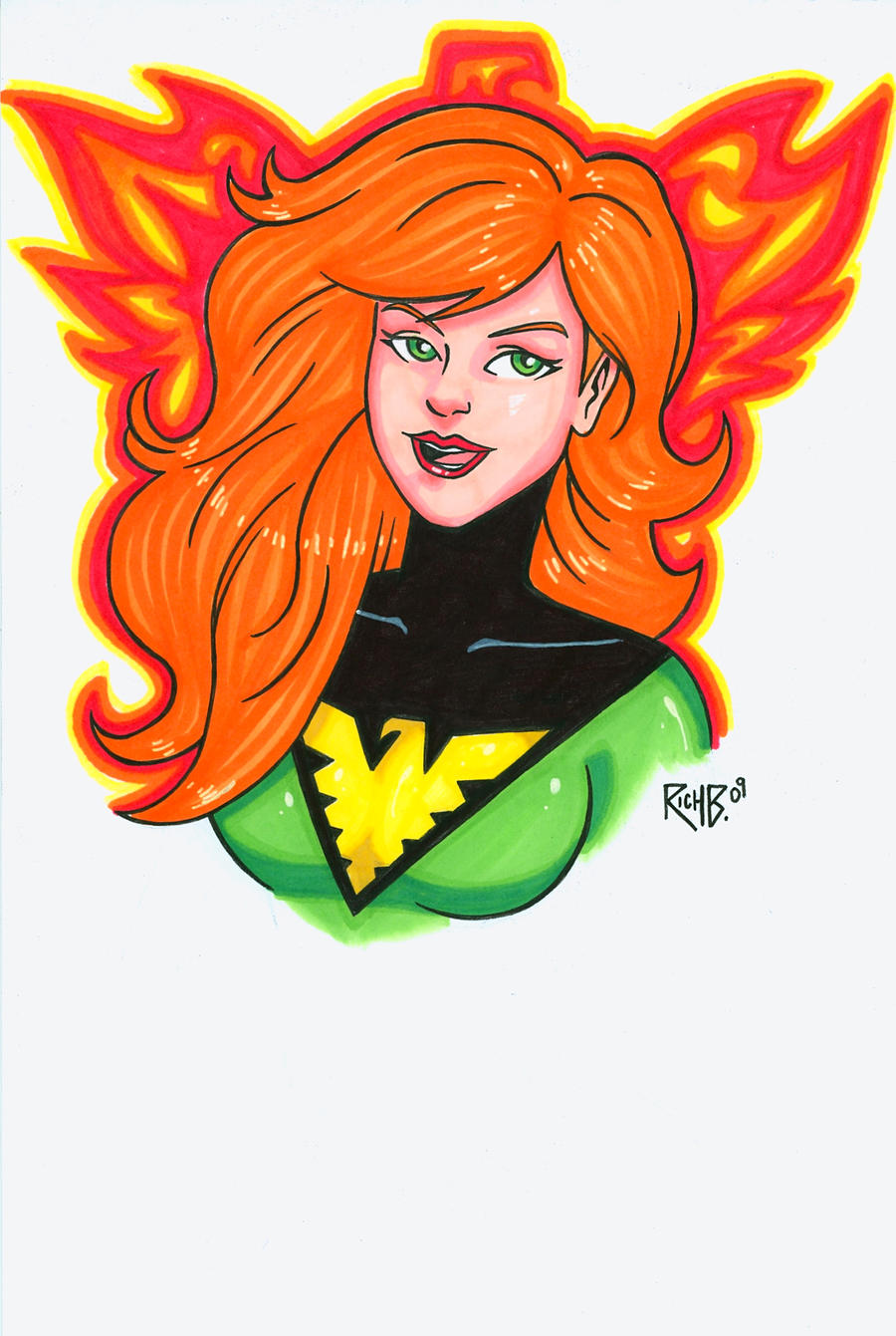 Phoenix Headshot Colored by RichBernatovech on DeviantArt Phoenix Headshot Colored by RichBernatovech on DeviantArt