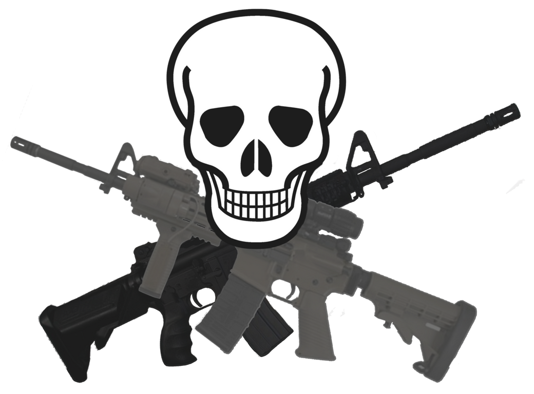 Skull And Cross Guns By Bufoonsnipe On Deviantart