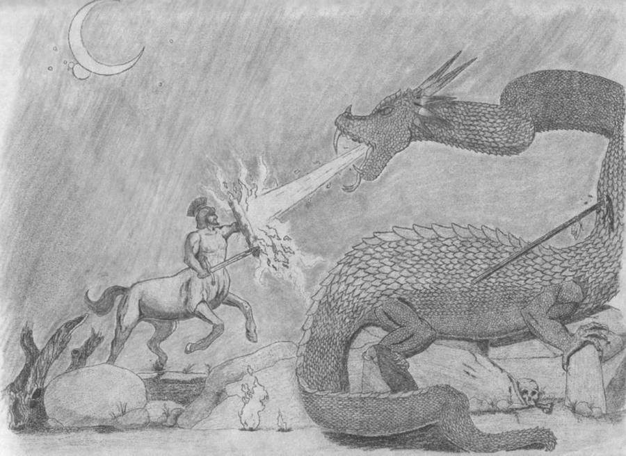 Centaur vs. Dragon by manuforti74 on DeviantArt