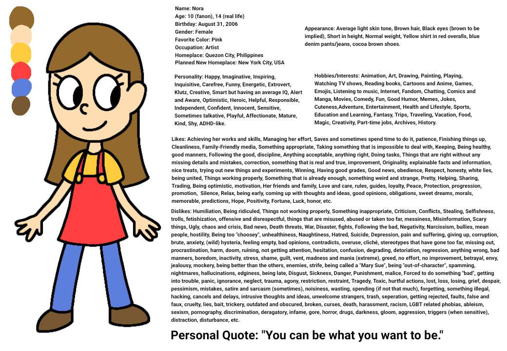 My Character Bio Updated By Itsmenora On Deviantart