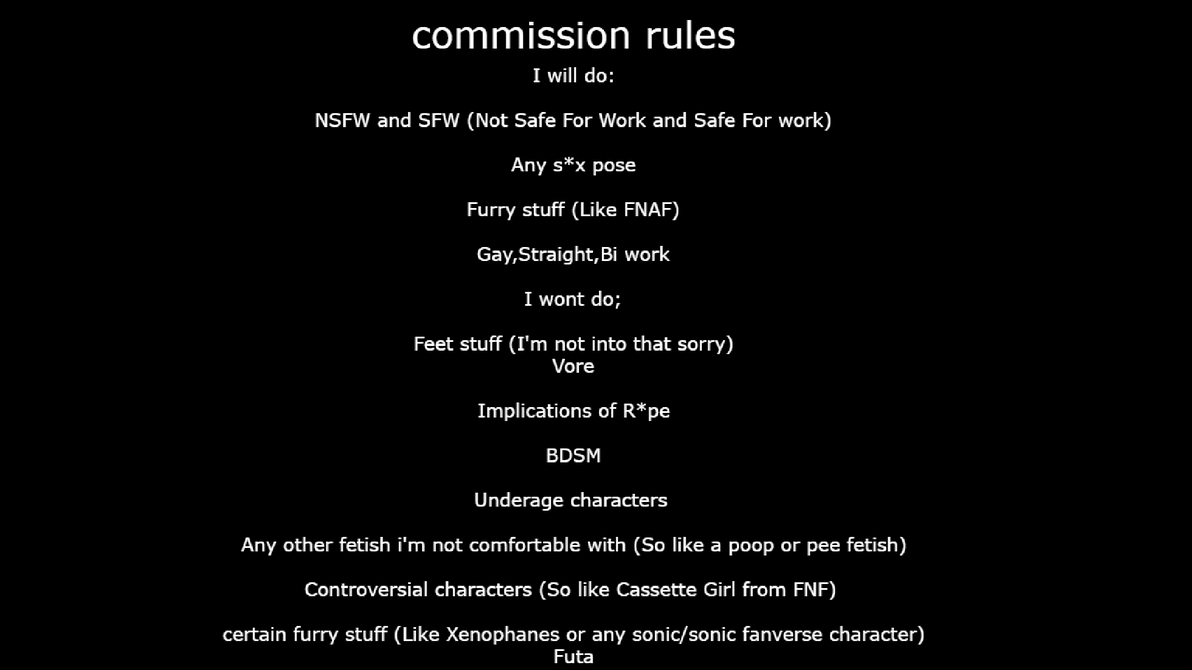 Commission Rules By Freecommissionsfm On Deviantart
