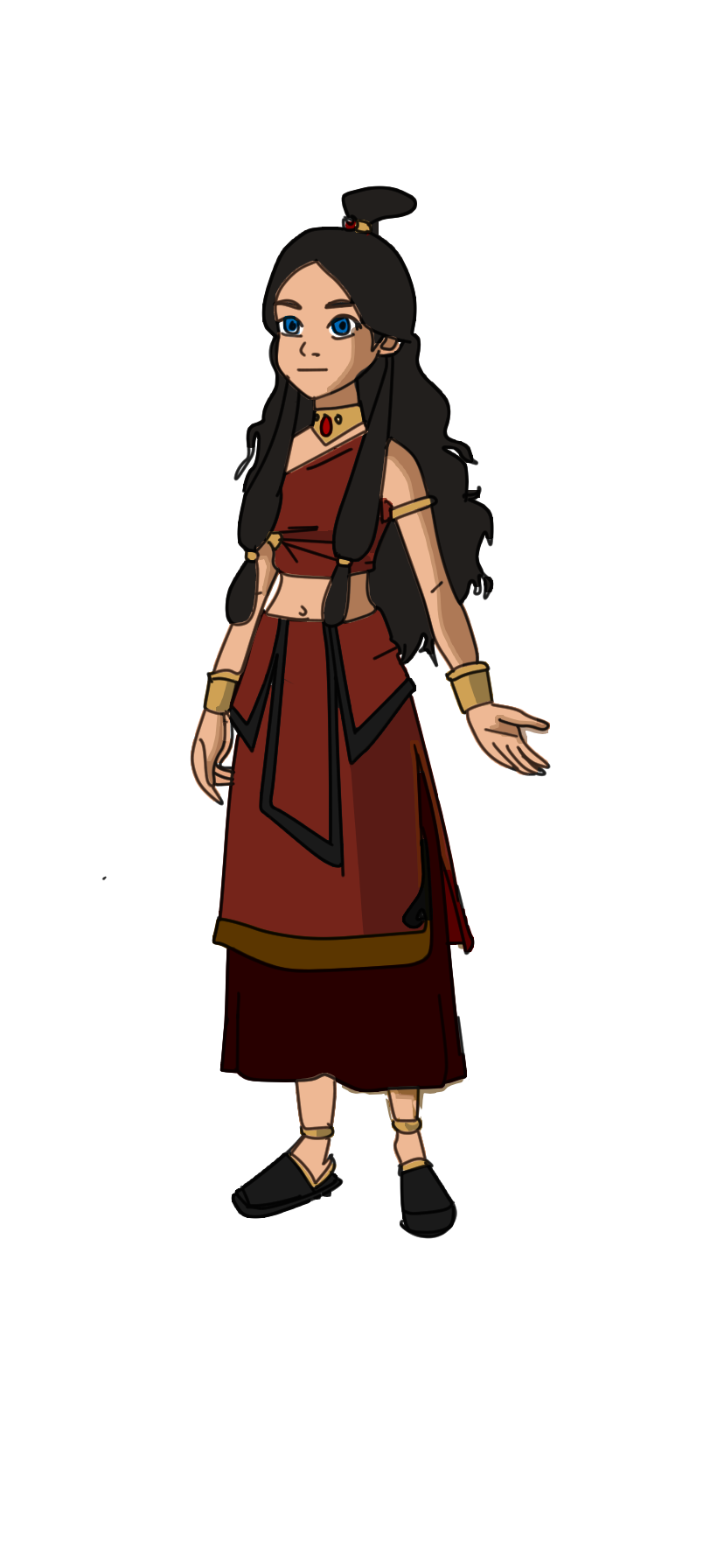 Katara Wearing A Fire Nation Dress By Tattooguy1991 On Deviantart