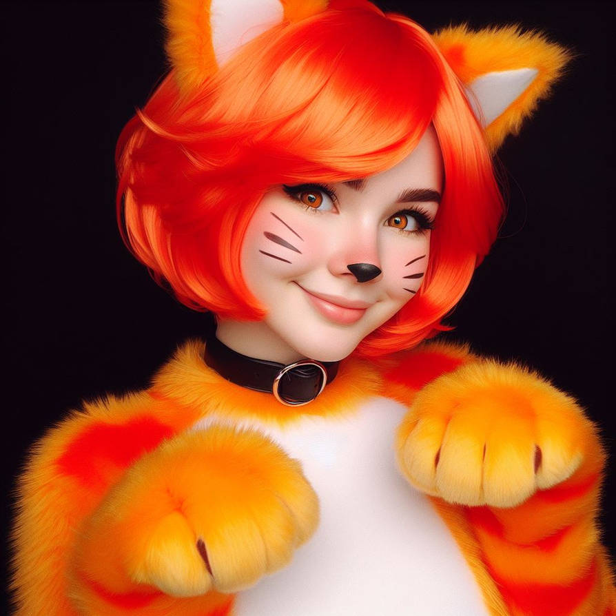 Cute Chubby Orange Ginger Tabby Catgirl By Mysticnitekatt On Deviantart