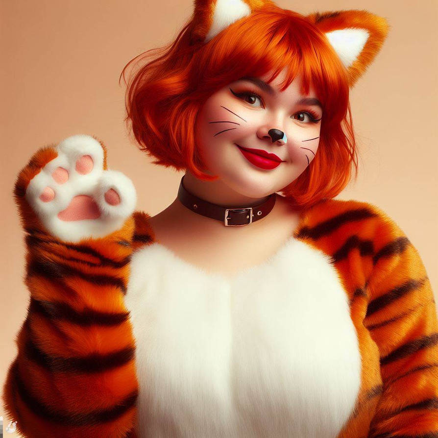 Cute Chubby Orange Ginger Tabby Catgirl By Mysticnitekatt On Deviantart