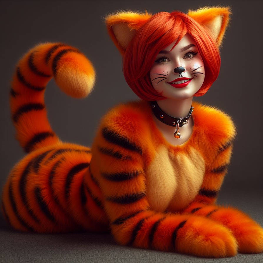Cute Chubby Orange And Ginger Tabby Catgirl By Mysticnitekatt On Deviantart
