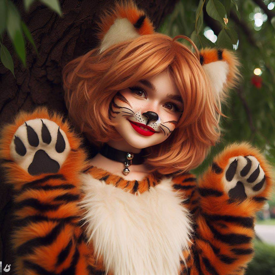 Cute Chubby Freckled Tiger Girl Catgirl Tiger By Mysticnitekatt On