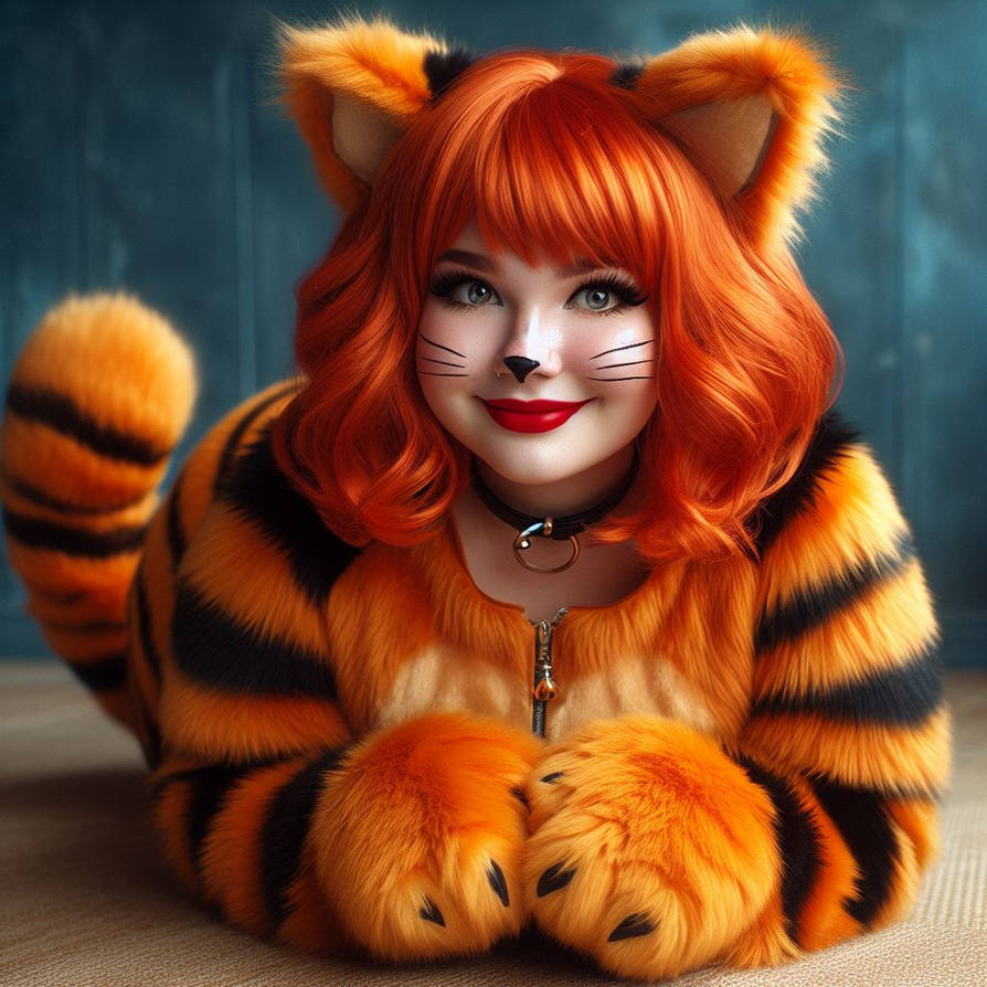 Cute Chubby Ginger Tabby Cat Catgirl By Mysticnitekatt On Deviantart