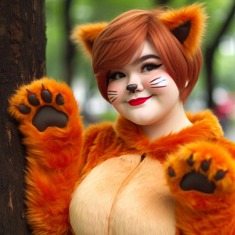 Cute Chubby Ginger Haired Orange Catgirl By Mysticnitekatt On Deviantart