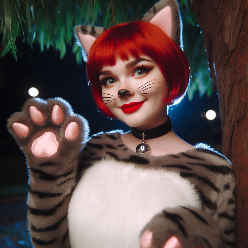 Cute Chubby Red Haired Grey Tabby Cat Catgirl By Mysticnitekatt On Deviantart