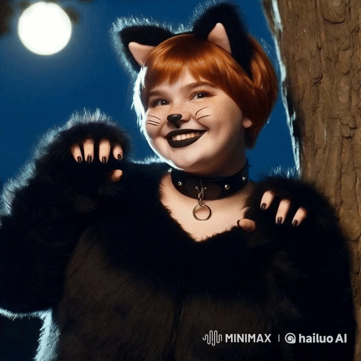 Animated Cute Chubby Ginger Black Cat Catgirl By Mysticnitekatt On