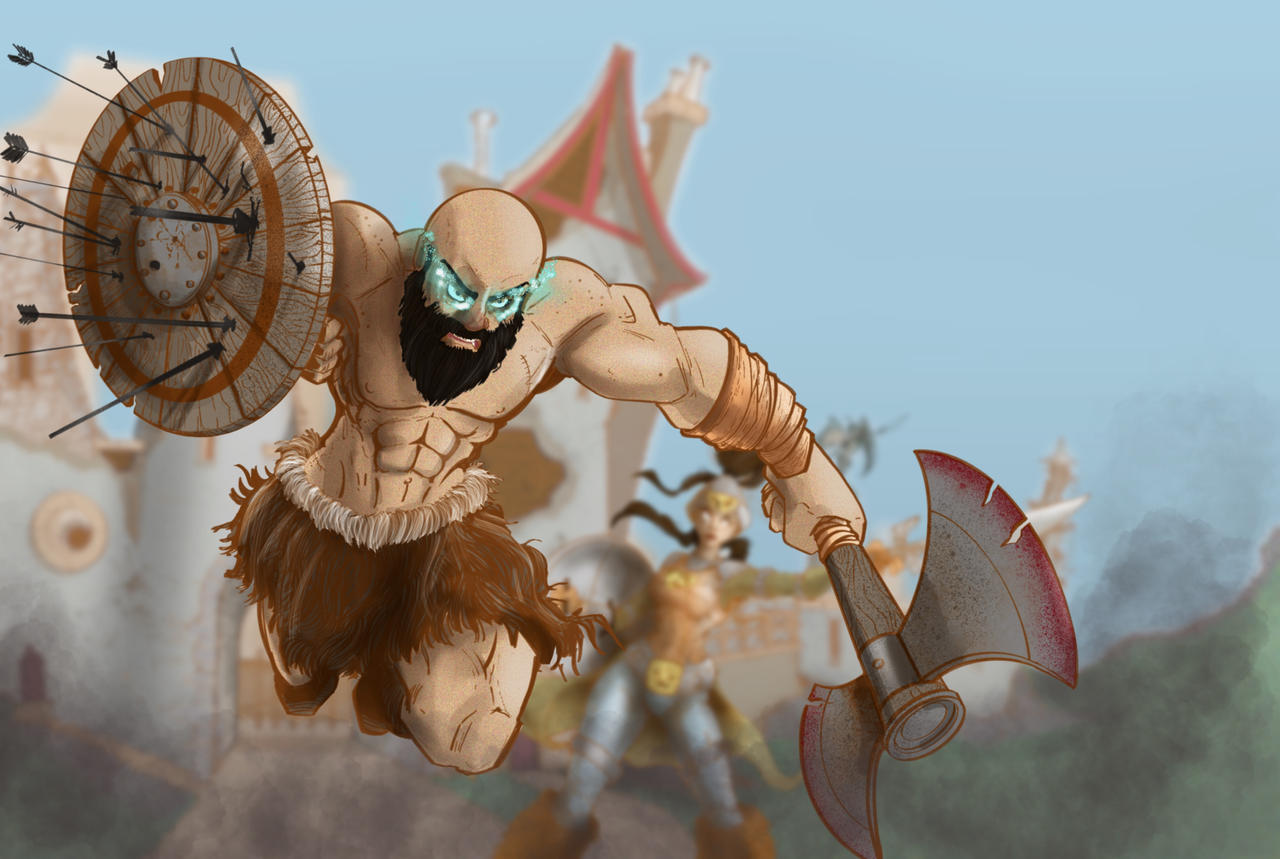 Barbarian Commission Full Scene By Thedoodlebags On Deviantart