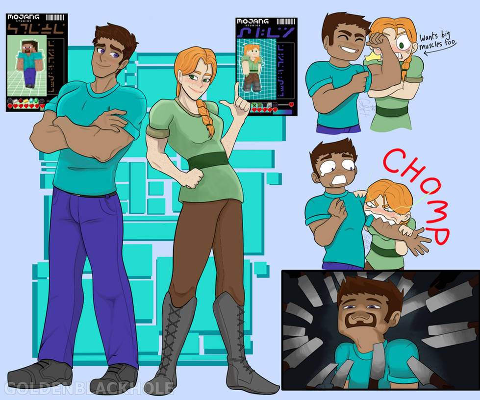 Steve and Alex revamps by GoldenBlackHole on DeviantArt Steve and Alex revamps by GoldenBlackHole on DeviantArt