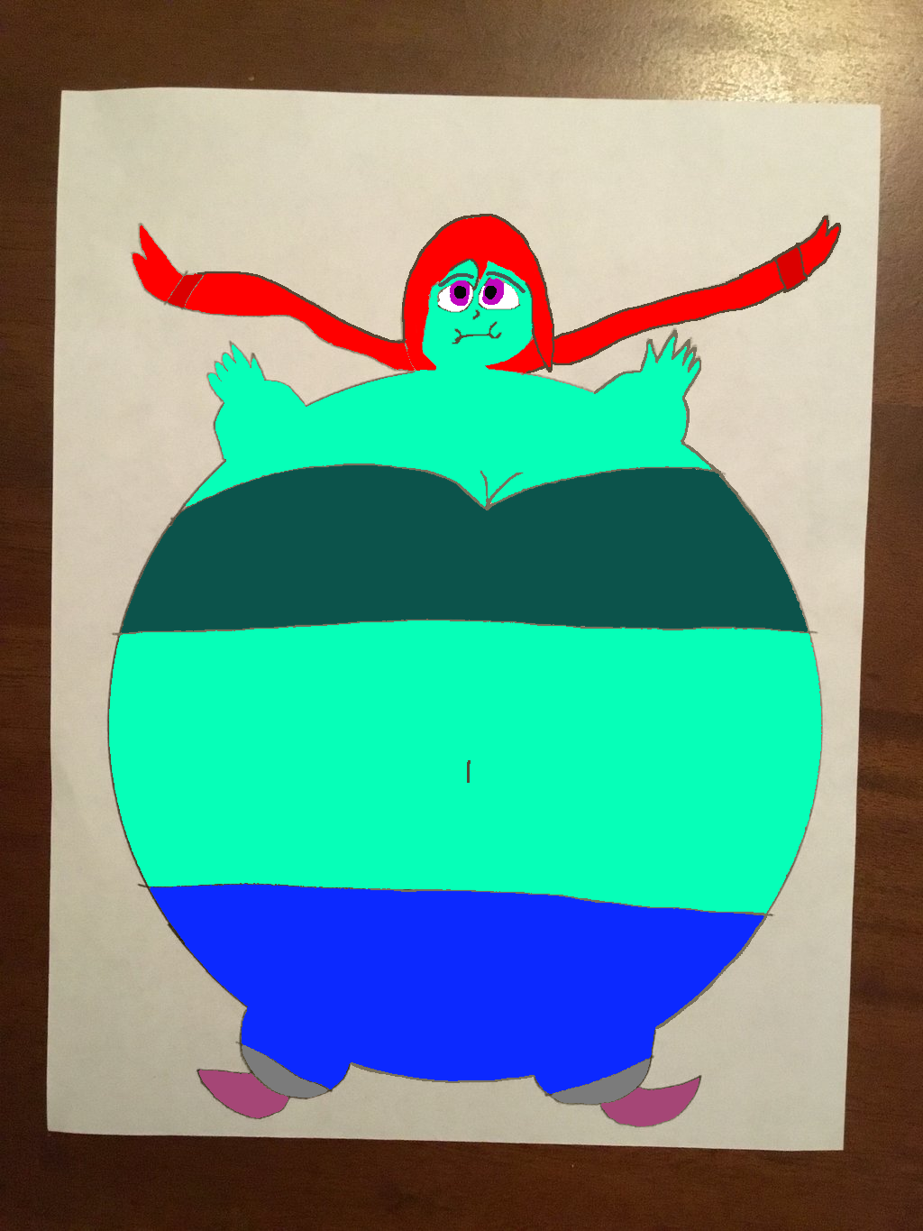Inflated Belly Dancer Elastic Girl Colored By Montyclan On Deviantart