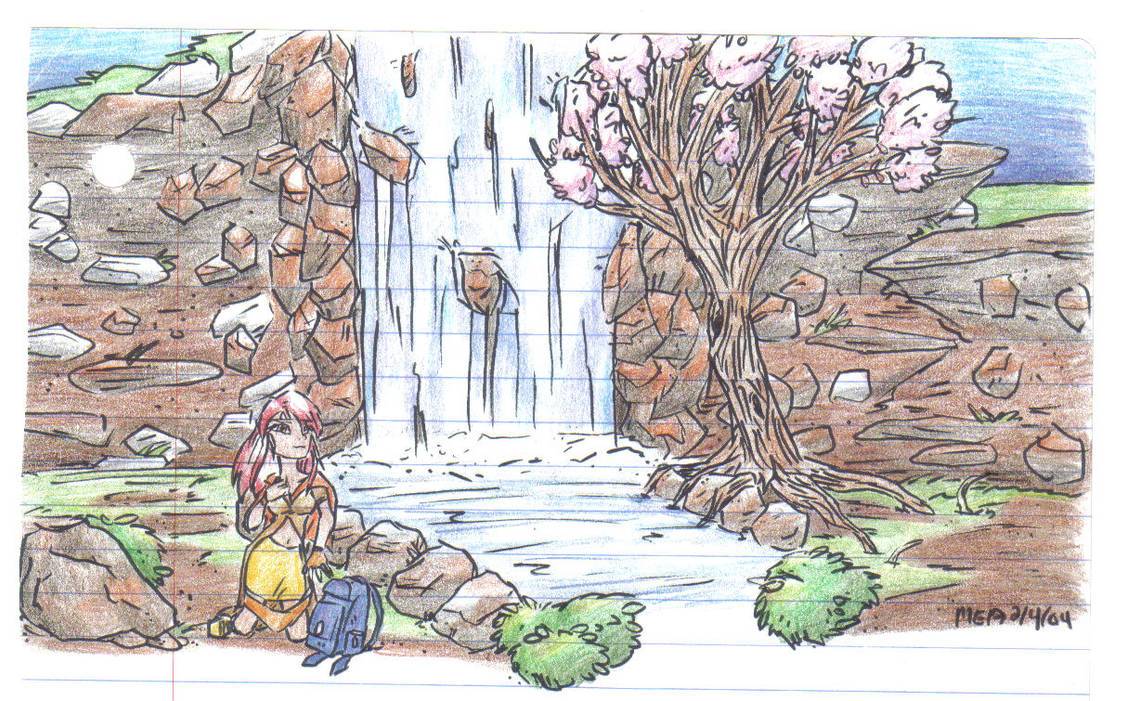 A waterFall Scene by ILovePocky6 on DeviantArt