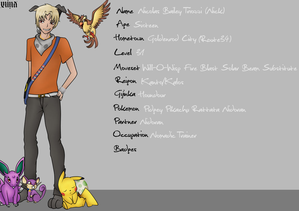 Nick Reference Sheet by MinxyT on DeviantArt Nick Reference Sheet by MinxyT on DeviantArt