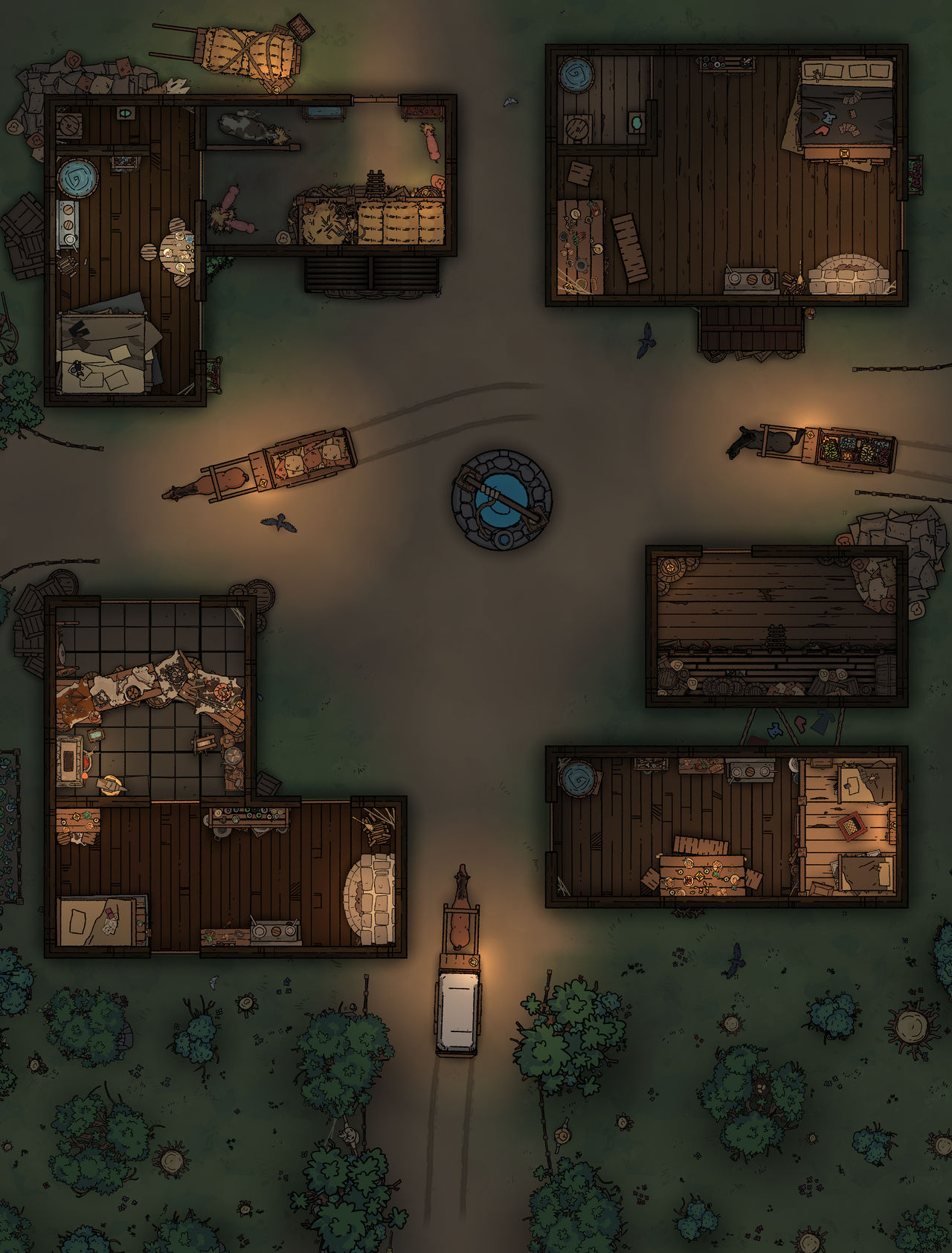 Village Centre Dark Gridless By Snowystarsbattlemaps On Deviantart