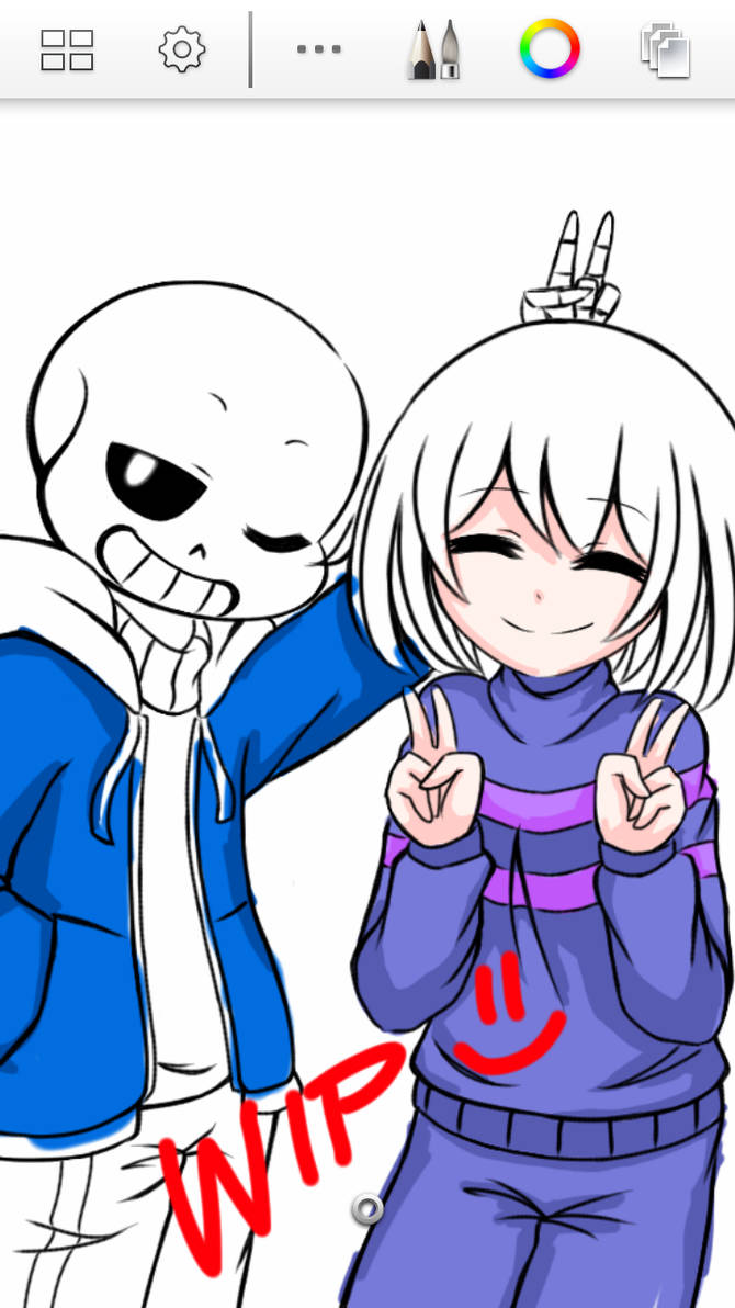 Sans And Frisk Wipwork In Progress By Onlytrashartshere On Deviantart
