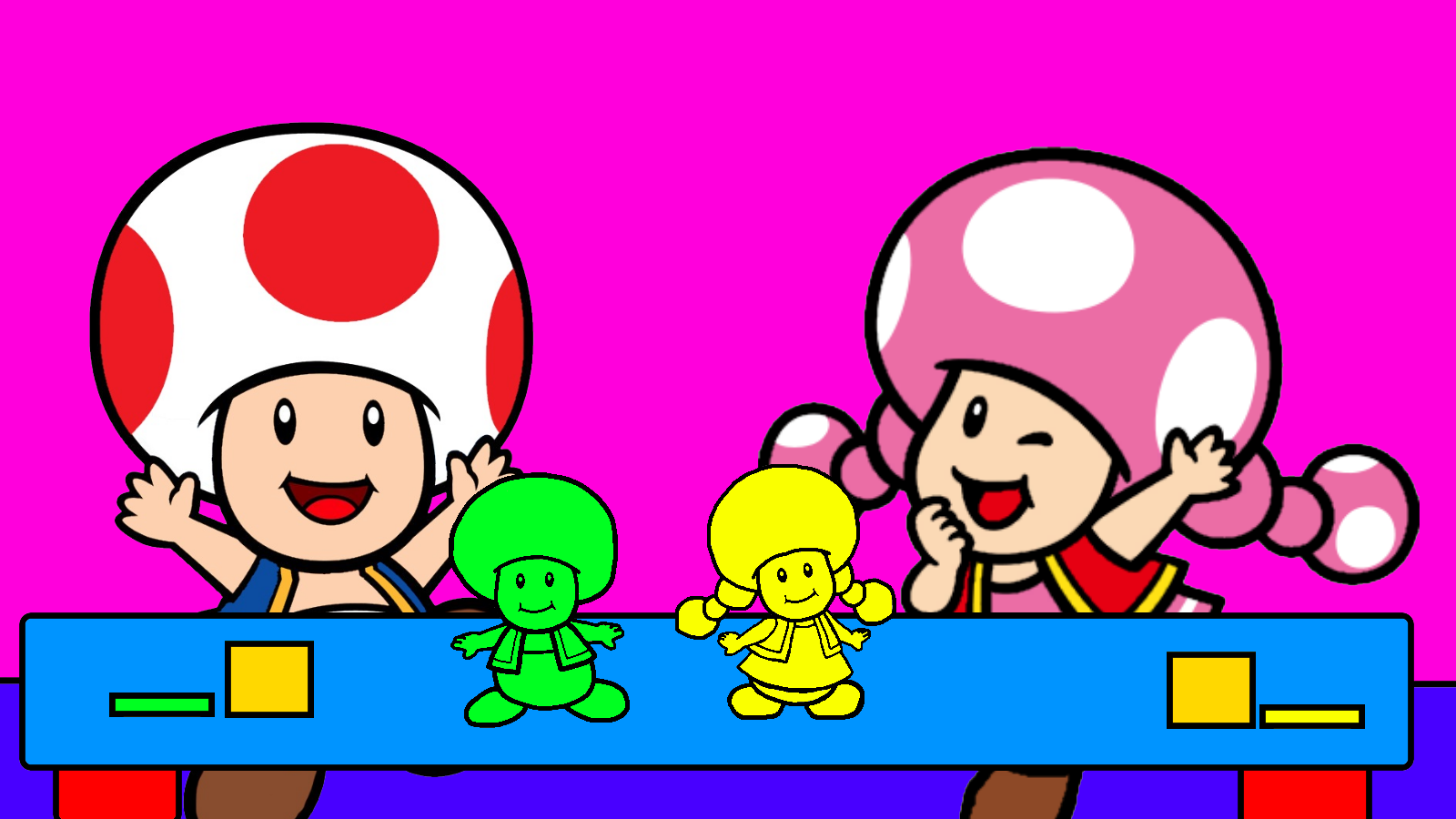 Toad And Toadette Playing With Some Clay By Ruensor On Deviantart