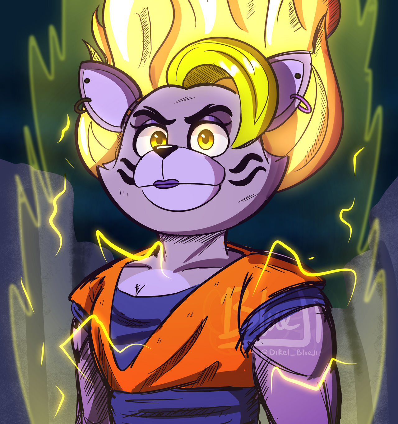 Super Saiyan Roxanne Wolf by BlueJiArts on DeviantArt Super Saiyan Roxanne Wolf by BlueJiArts on DeviantArt