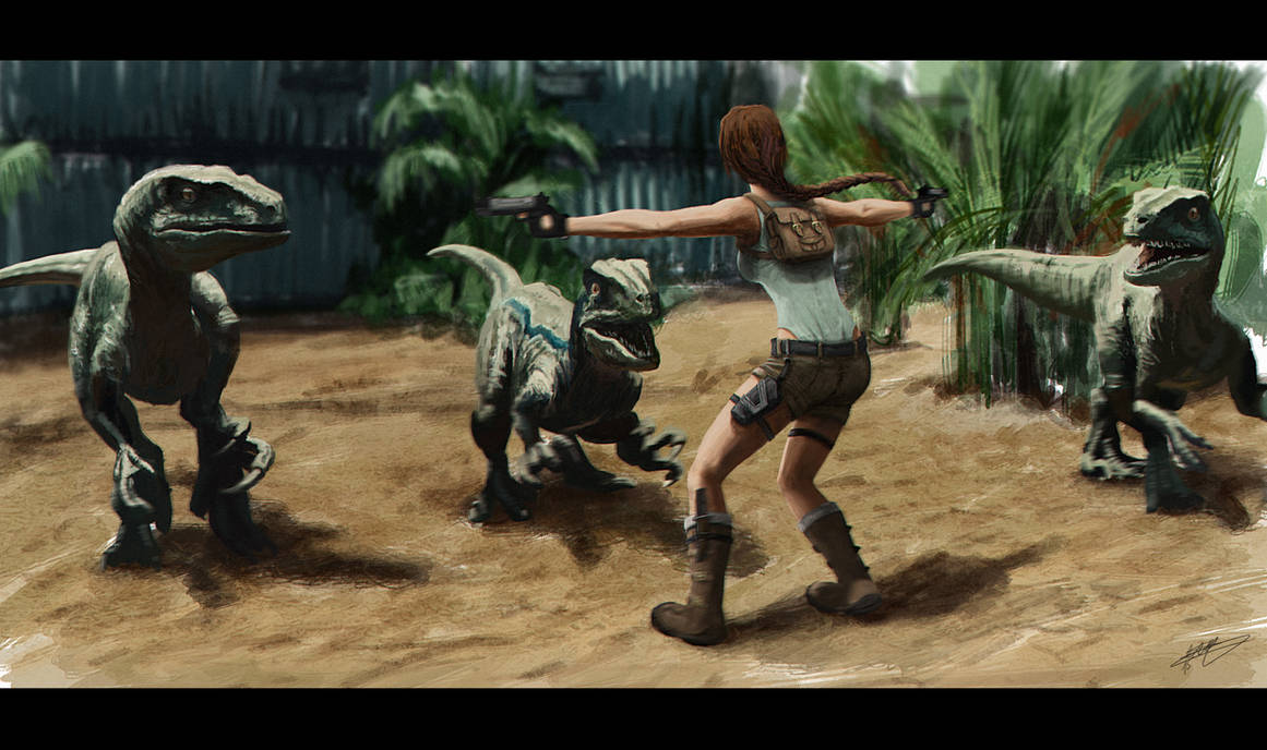 Lara Vs Raptors By Loiccoil On Deviantart