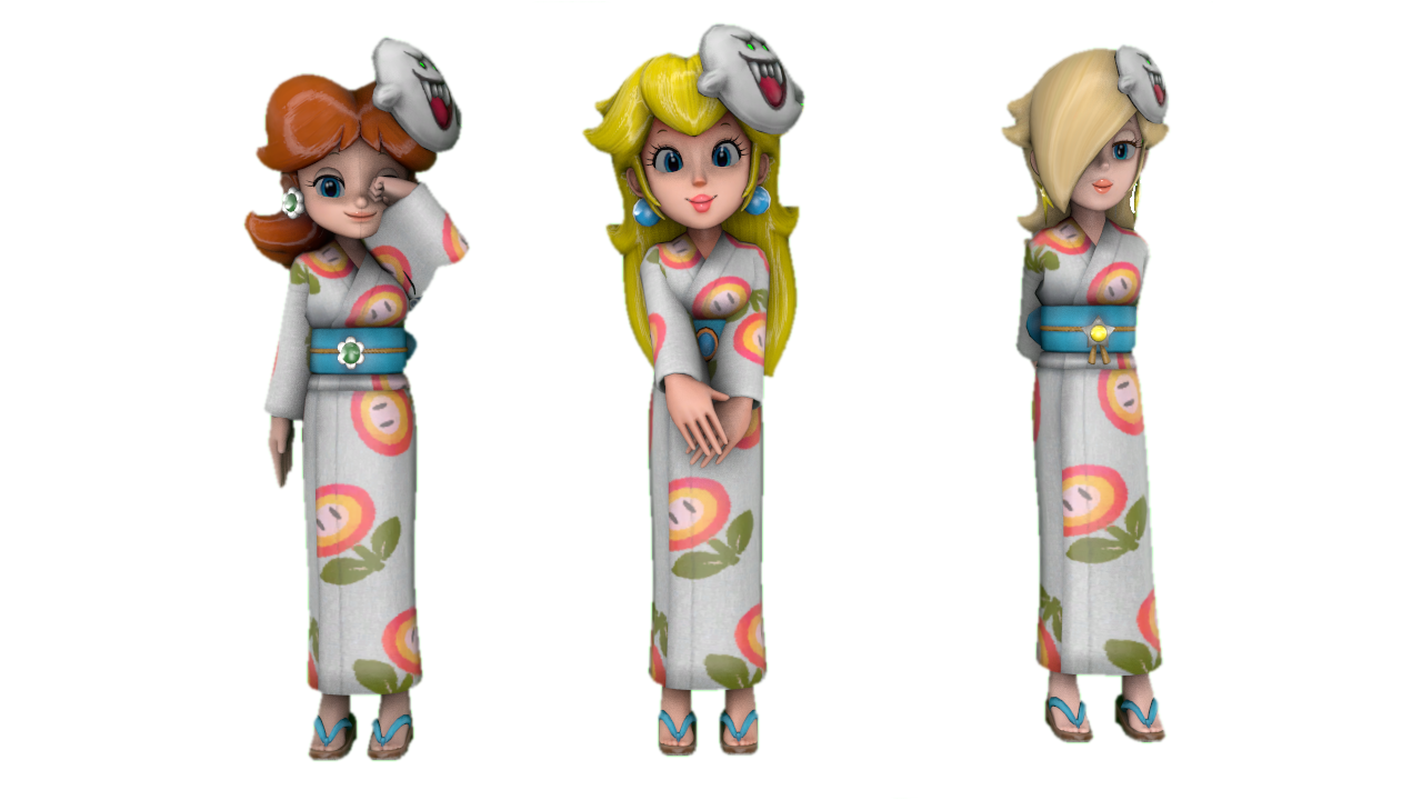 Princess Peach Daisy Rosalina Uchiwa Renders By Rockstarxxxd75 On Deviantart