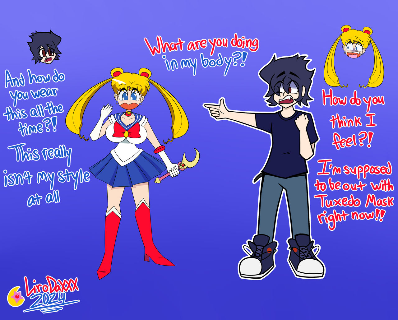 Swapping Bodies and Styles! by LiroDaxxx on DeviantArt Swapping Bodies and Styles! by LiroDaxxx on DeviantArt