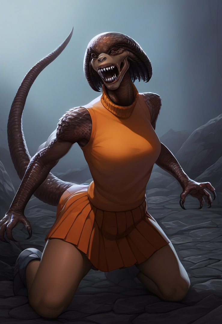 Velma Lizard Transformation By Arcadesred On Deviantart