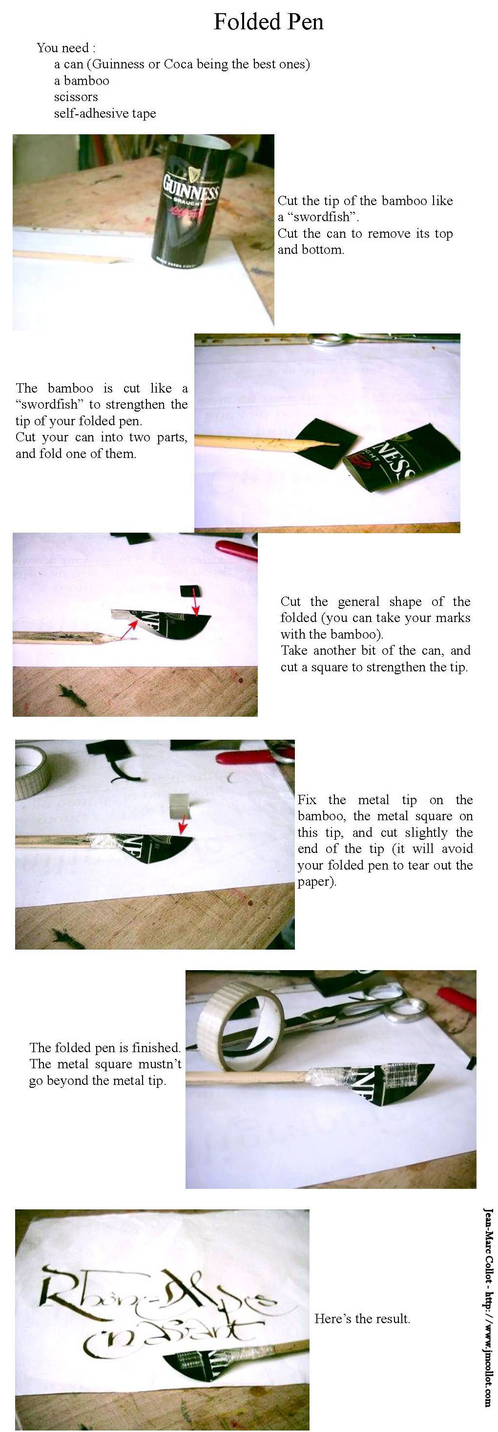 How can you make a folded pen by Scriptorium on DeviantArt