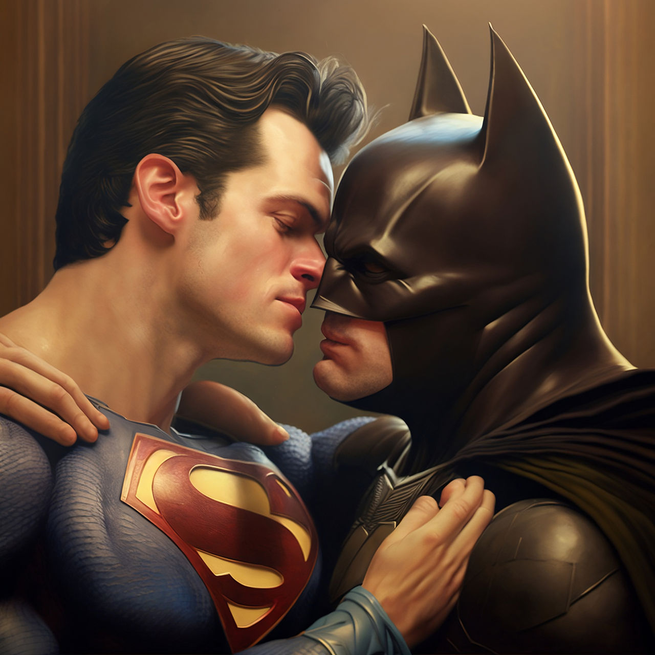 Yunome Superman Kissing Batman Hyper Realistic S By Yunome69 On Deviantart
