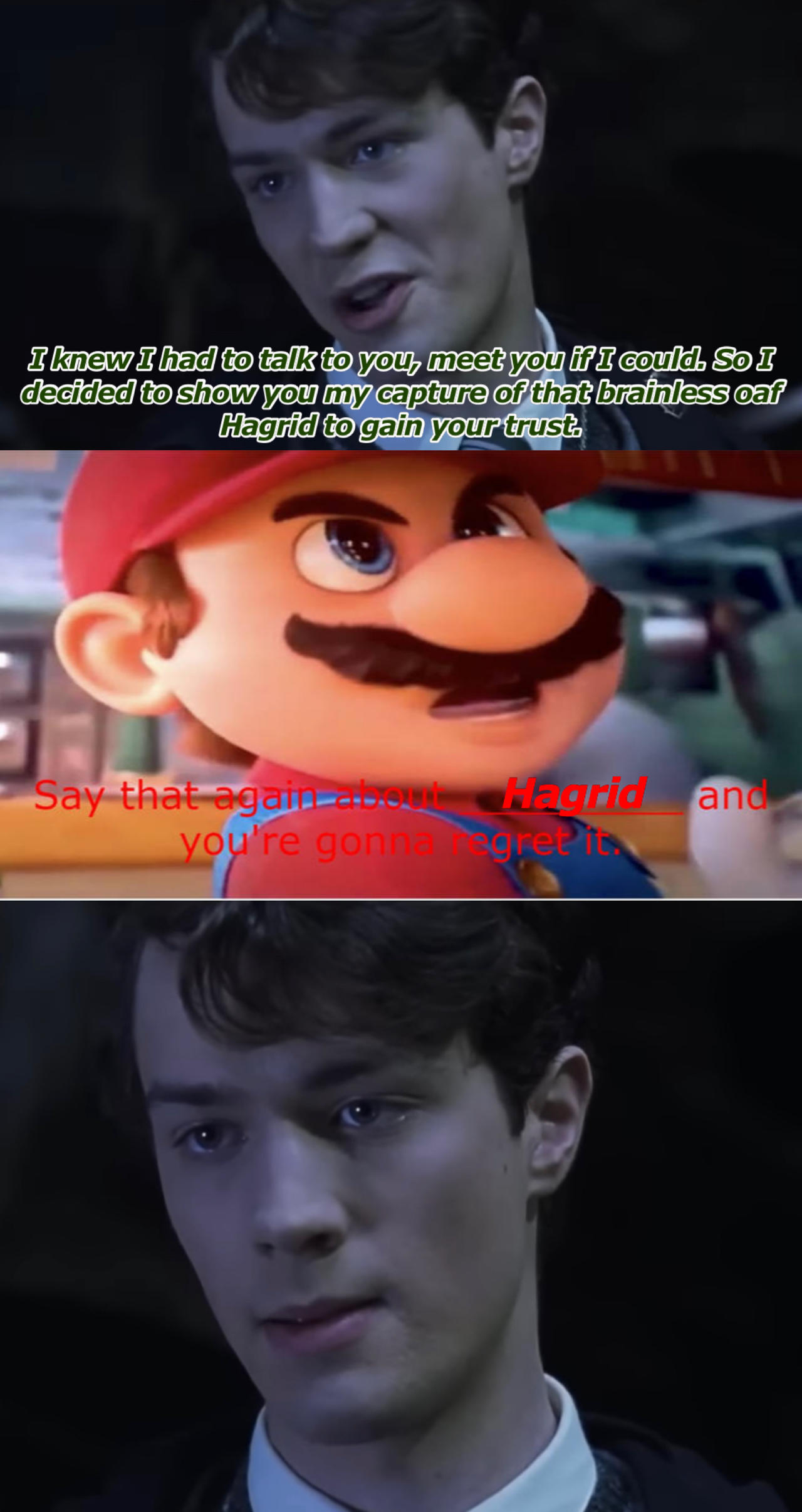 Mario Stands Up To Tom Riddle by adamhatson on DeviantArt Mario Stands Up To Tom Riddle by adamhatson on DeviantArt