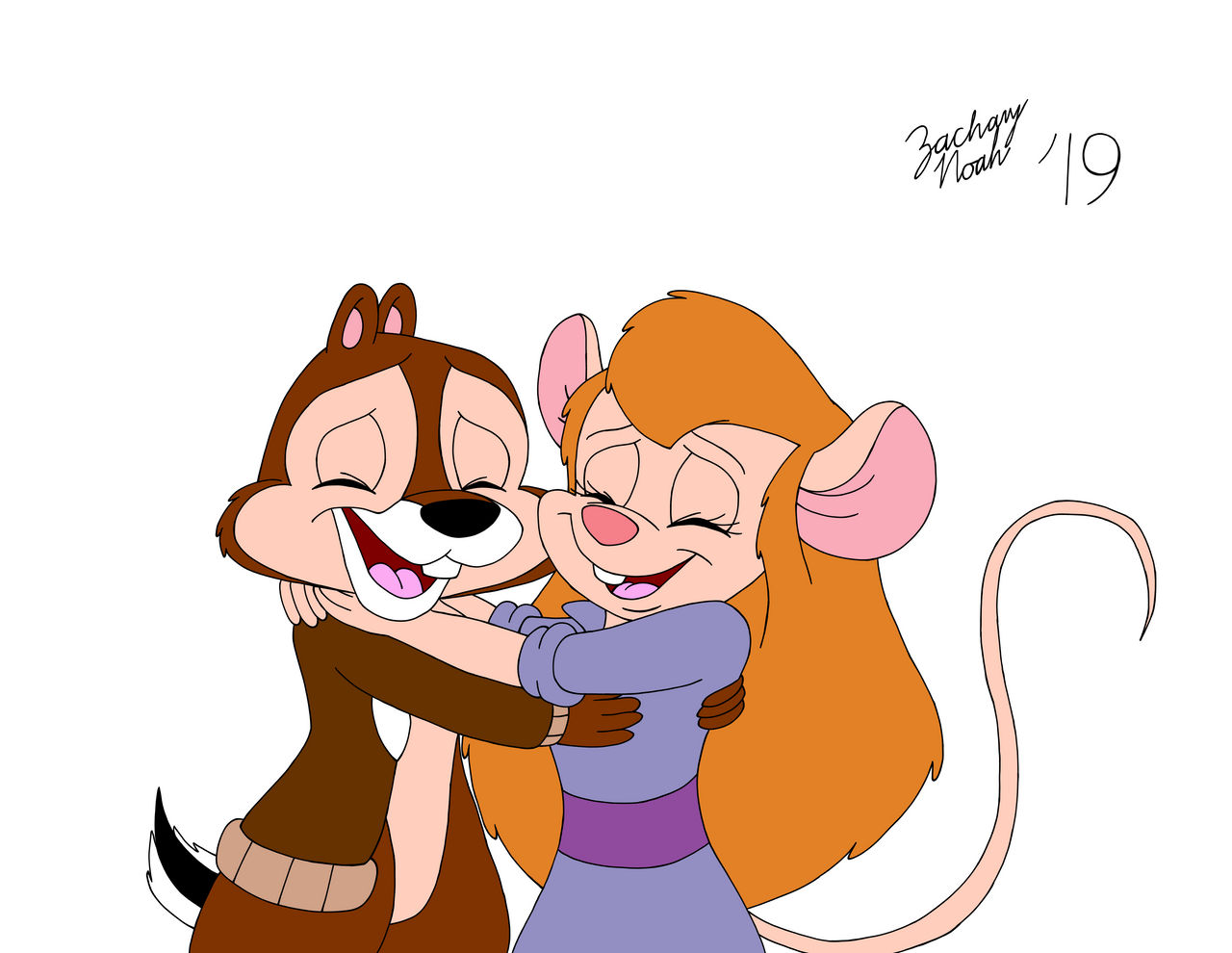 Chip And Gadget Hugging By Zacharynoah92 On Deviantart