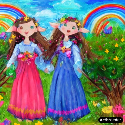 Elf Girls And Rainbows By Meztli72 On Deviantart