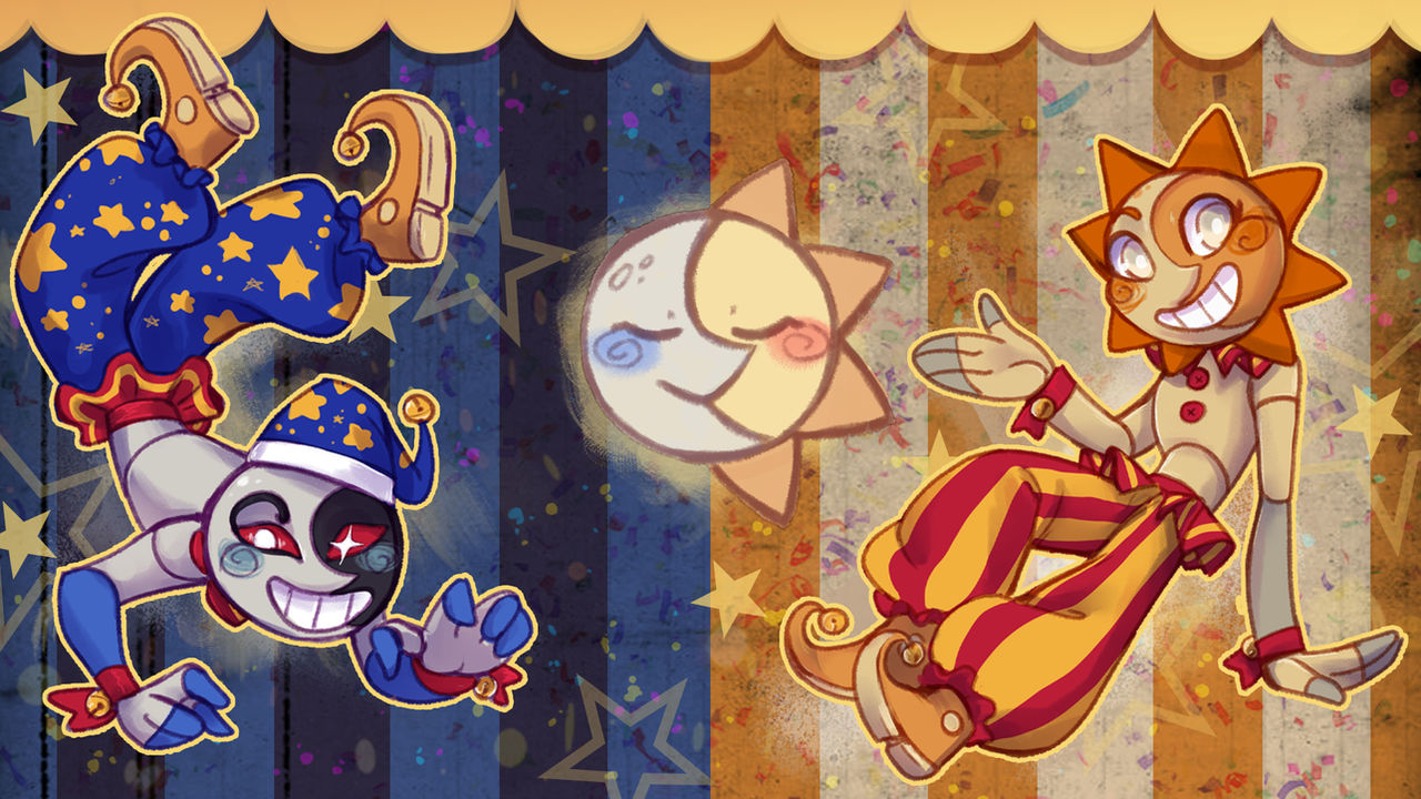 Chibi Sun And Moon Wallpaper By Pixelflaresden On Deviantart