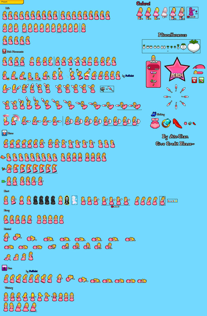 Princess Peach Battle Sprite Sheet by EalynnArts on DeviantArt Princess Peach Battle Sprite Sheet by EalynnArts on DeviantArt