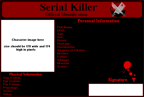 Serial Killer ID Template by data-7-panther-dude on DeviantArt