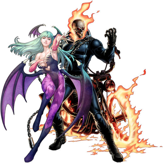 The Ghost Rider And Morrigan Aensland 01 By Zyule On Deviantart