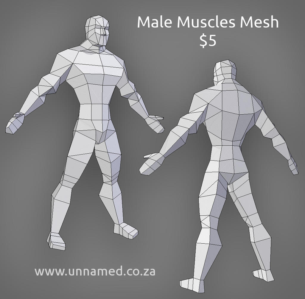 Low poly male model muscles by YeshuaNel on DeviantArt Low poly male model muscles by YeshuaNel on DeviantArt