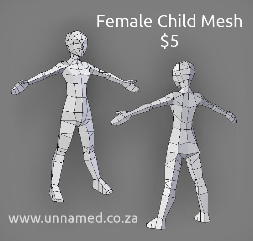 Low poly female model child by YeshuaNel on DeviantArt Low poly female model child by YeshuaNel on DeviantArt