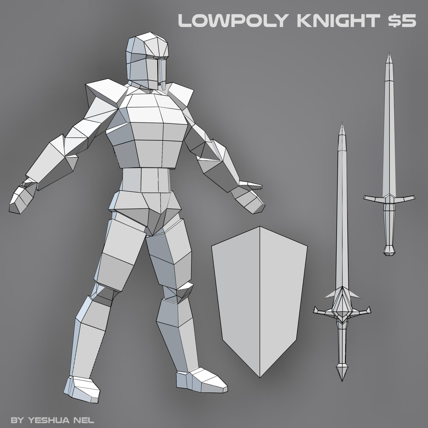 Low poly male knight model by YeshuaNel on DeviantArt Low poly male knight model by YeshuaNel on DeviantArt