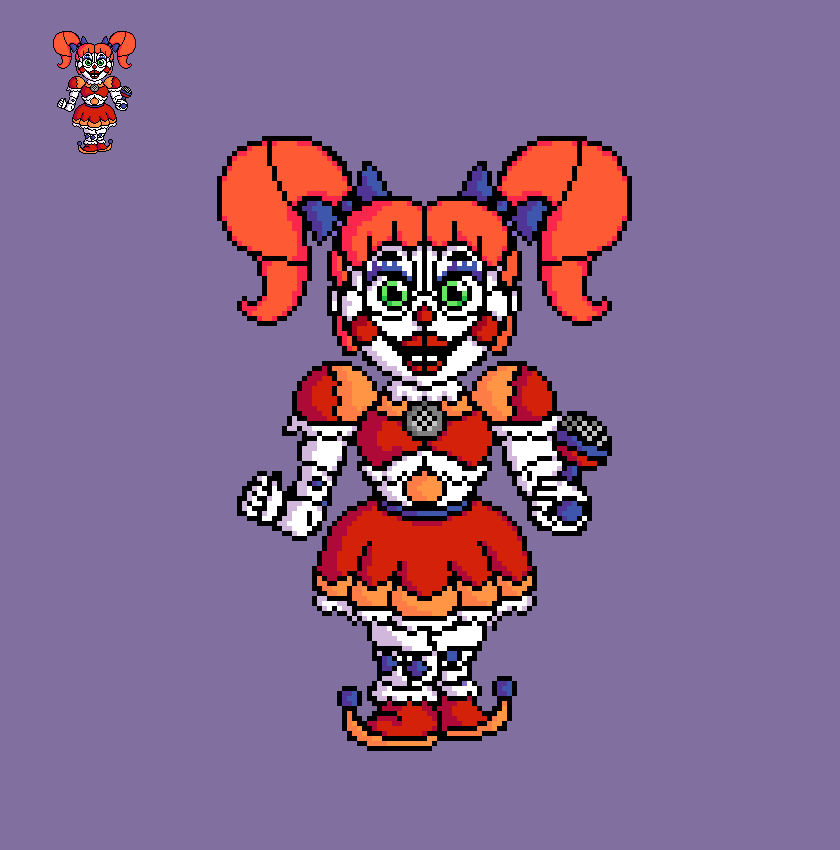Morigandero's Circus Baby Pixel-Art by EllistandarBros on DeviantArt Morigandero's Circus Baby Pixel-Art by EllistandarBros on DeviantArt