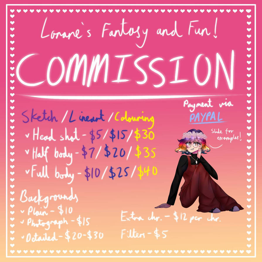 Commissions Opened By Loranefantasyandfun On Deviantart