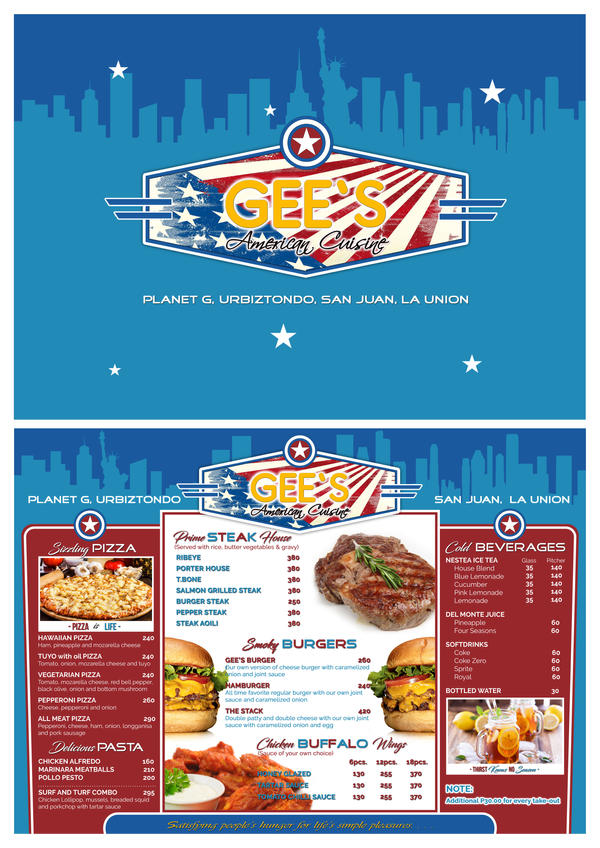 Gees American Cuisine Food Menu By Kimccdc On Deviantart