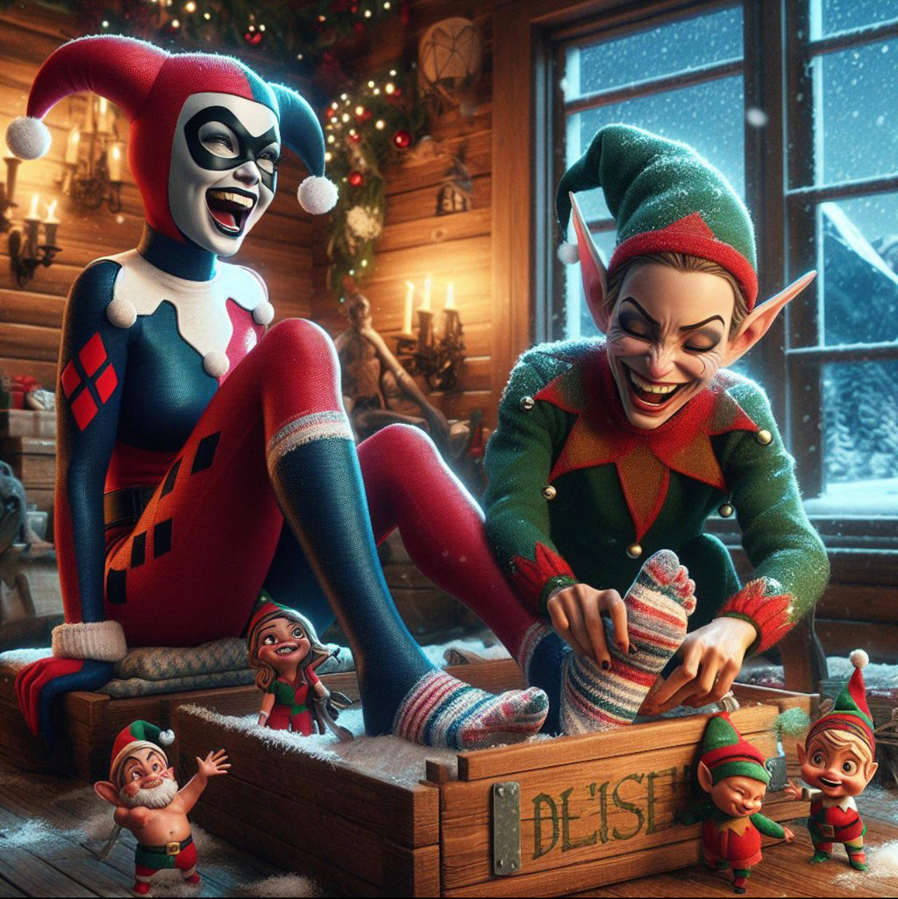 Harley Quinn Christmas Tickle 1 Ai By Tkexperiance16 On Deviantart