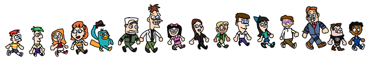 Phineas And Ferb Everyones Love Walk With Couples By Abbysek On Deviantart